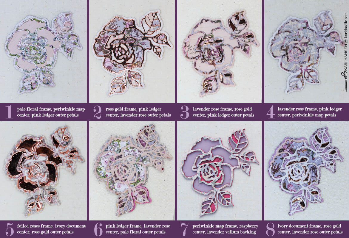 How to Make Beautiful Inlaid Die-Cut Roses with Patterned Paper - kari ...