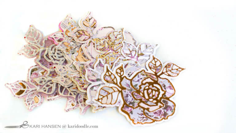 How to Make Beautiful Inlaid Die-Cut Roses with Patterned Paper - kari ...