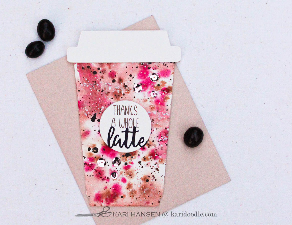 How to Make Sparkling Rose Gold "Thanks a Latte" Coffee Cards - kari ...